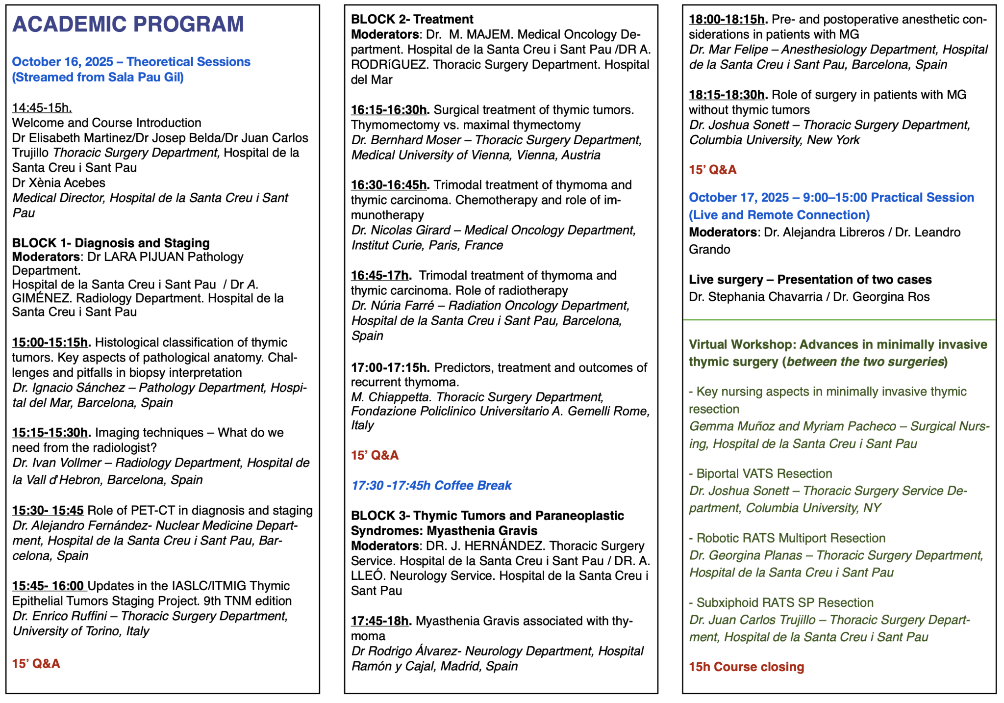 ITMIG - IV Course on Updates in the Diagnosis and Treatment of Thymic ...